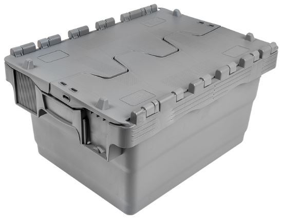 40x30x20 cm Attached Lid Container, Tote Boxes, Lidded Crates