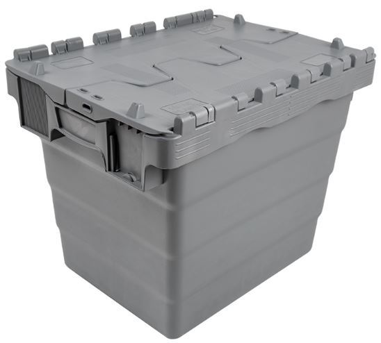 40x30x32 cm Attached Lid Container, Tote Boxes, Lidded Crates