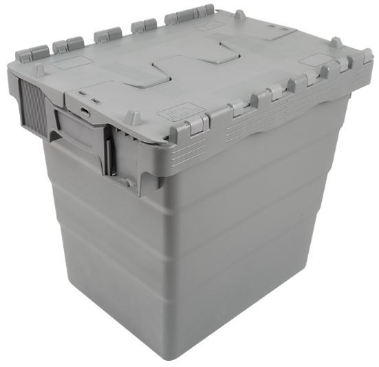 40x30x36 cm Attached Lid Container, Tote Boxes, Lidded Crates