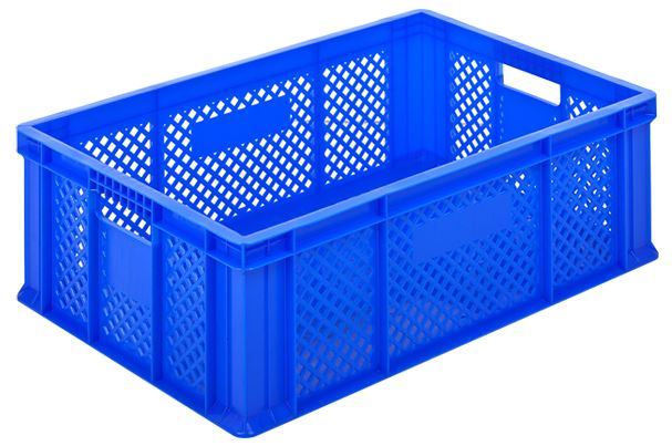 60x40x20 Perforated Side, Solid Base Plastic Crate | 60x40 Perforated ...